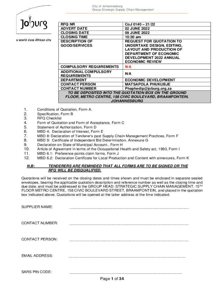 Fillable Online joburg.org.zaCity of Johannesburg Fax Email Print ...