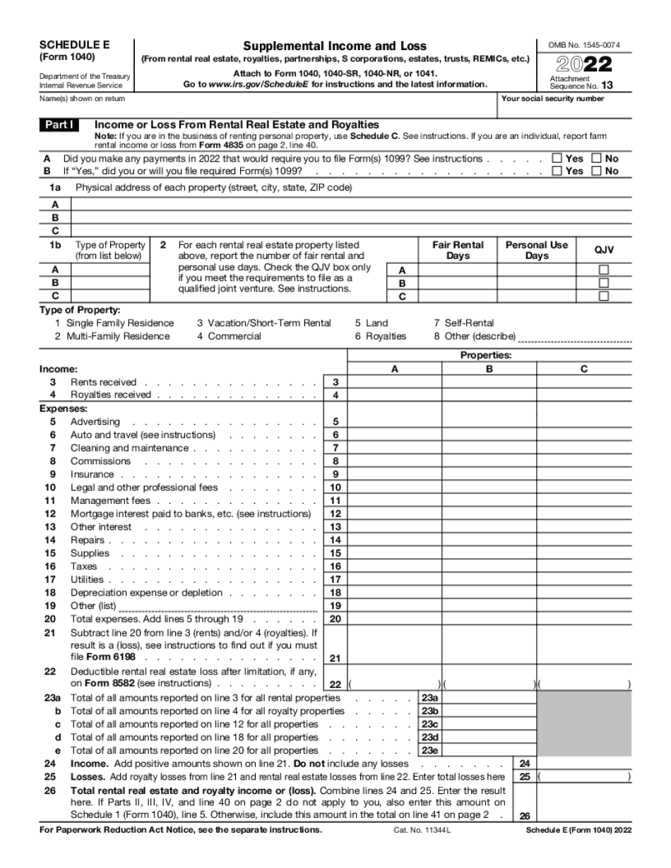 2023 Form 1040 Schedule E Fill Online Printable Fillable Blank 2023 Form 1040 Schedule E Fill Online Printable Fillable Blank