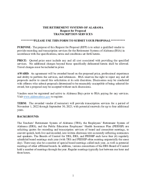 Fillable Online THE RETIREMENT SYSTEMS OF ALABAMA Request for Proposal ...