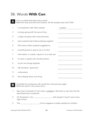 Fillable Online Words that start with CON - full list - More Words Fax ...