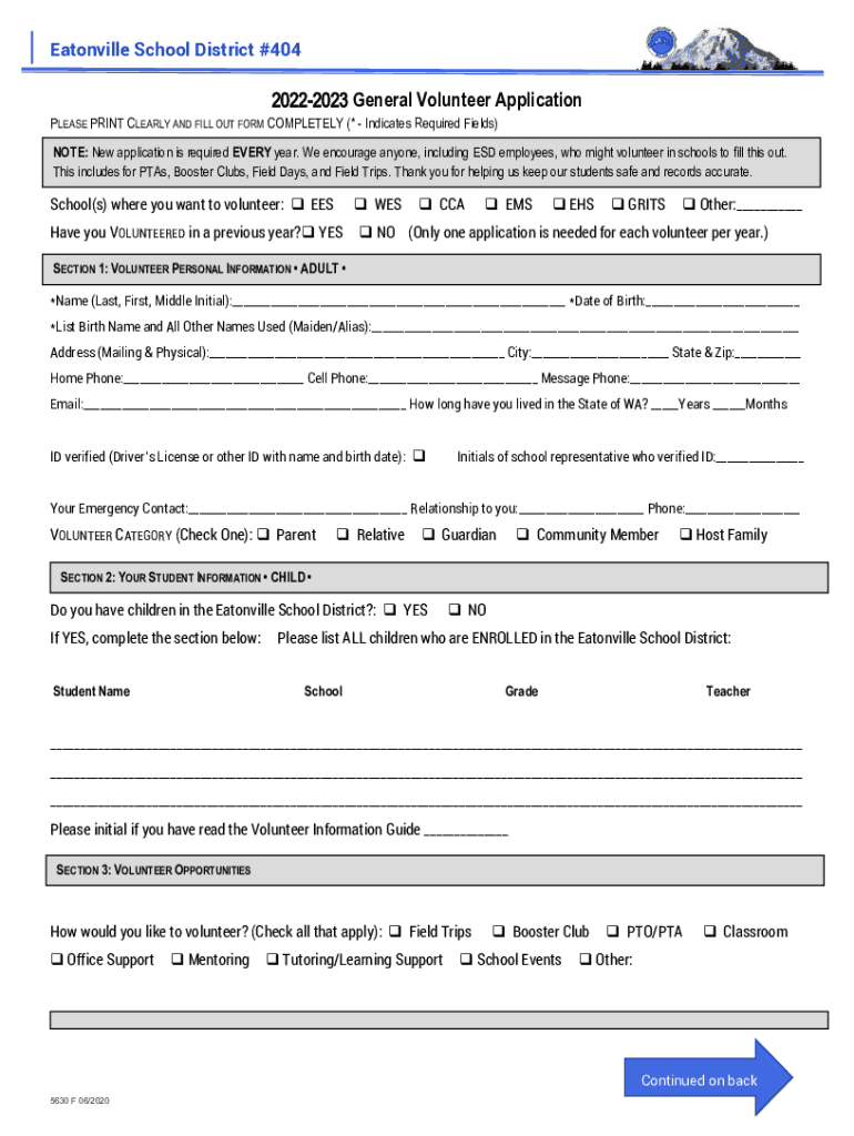 Fillable Online resources.finalsite.net images v1659478376Volunteer Application FILLABLE ...