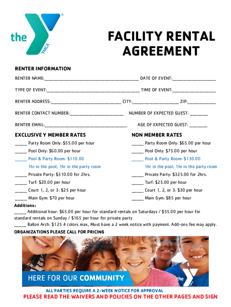 Fillable Online 2021 Free Facility Rental Agreement Template - Sign ...