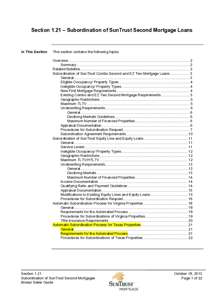 Fillable Online formspal.compdf-formsotherSuntrust SubordinationFill ...
