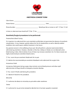 Fillable Online Anesthesia Consent Form TemplateJotformAnesthesia ...