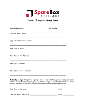 Fillable Online Tenant Change of Name Form.docx Fax Email Print - pdfFiller