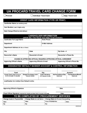 Fillable Online uas.alaska.eduprocard-change-formUAS PROCARD/TRAVEL ...