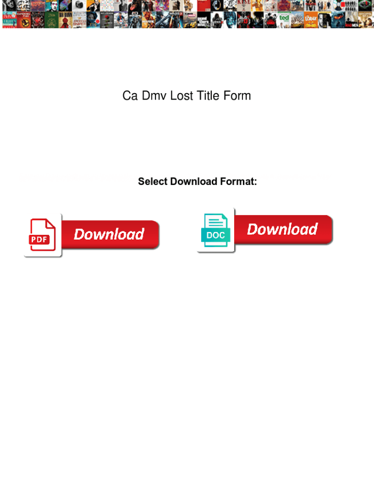 Fillable Online Ca Dmv Lost Title Form. Ca Dmv Lost Title Form leeson ...