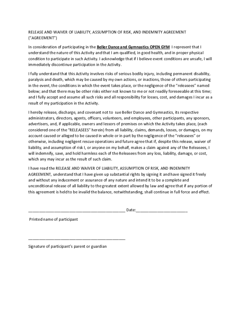 Fillable Online r-ranchca.com wp-content uploadsRelease and Waiver of Liability and Indemnity ...