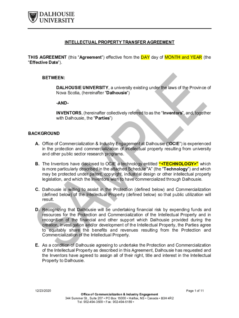 Fillable Online Intellectual Property Transfer AgreementIntellectual ...