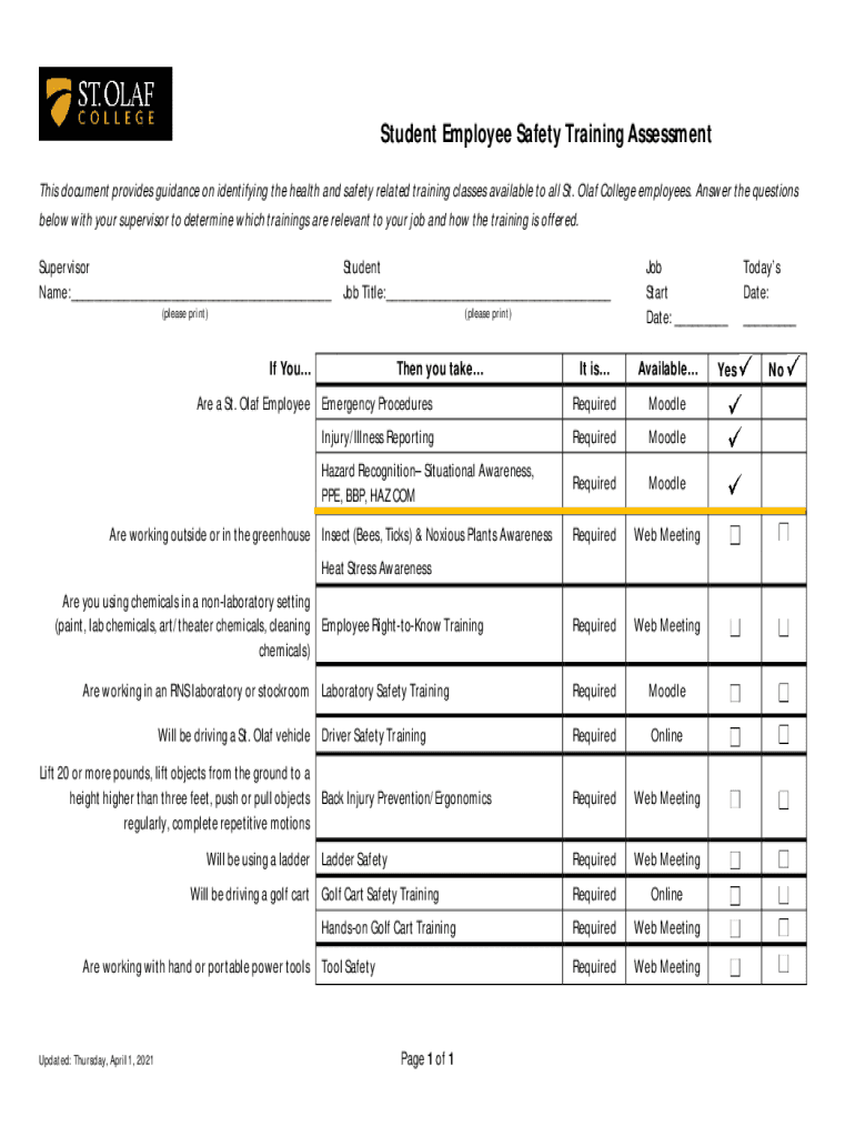 Fillable Online ehs.berkeley.edutrainingsafety-trainingSafety Training ...