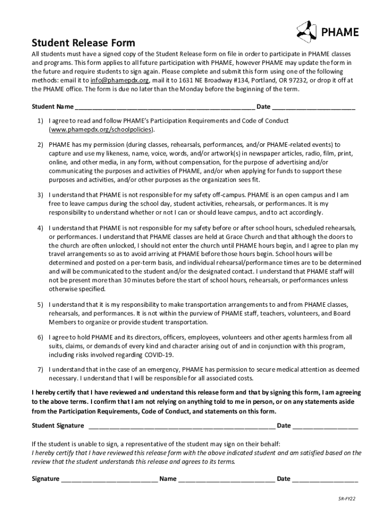 Fillable Online Student Authorization to Release Educational ...