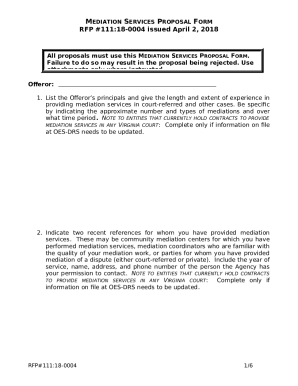 MEDIATION SERVICES PROPOSAL Doc Template | pdfFiller