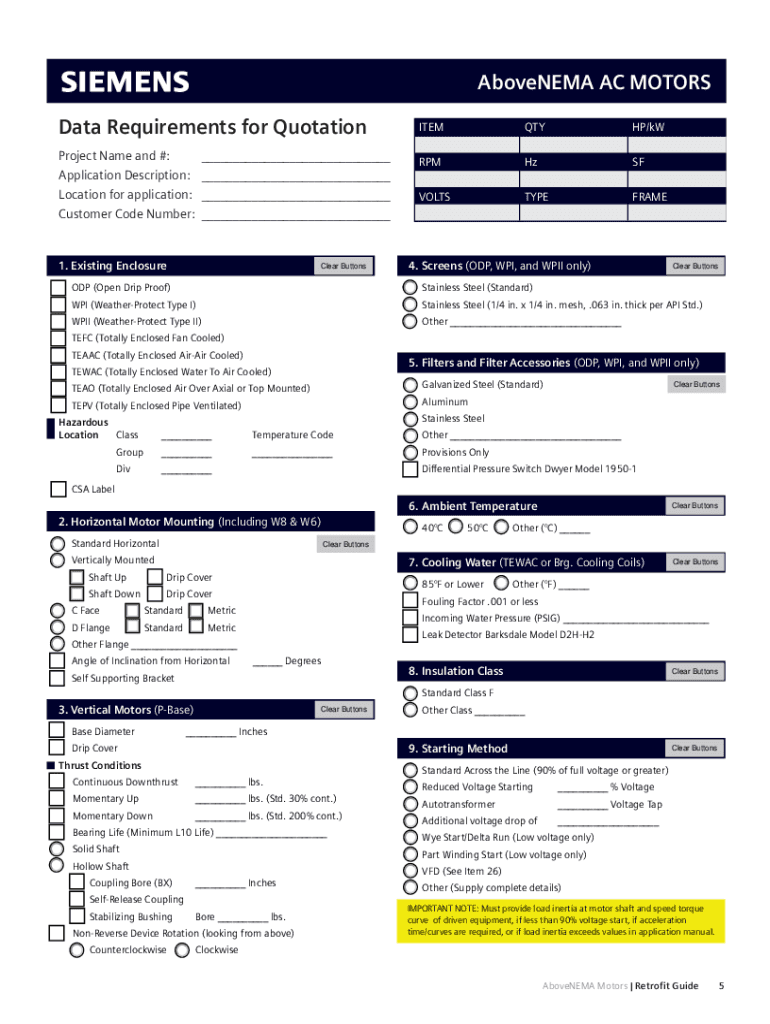 Fillable Online AboveNEMA Motor Retrofit Guide - Digital Asset ...