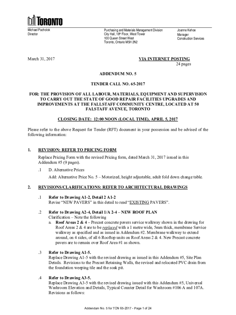 Fillable Online ADDENDUM NO. 1 REQUEST FOR PROPOSAL NO. 9117-17-7043 ...