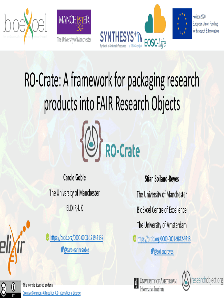 Fillable Online RO-Crate: A framework for packaging research products ...