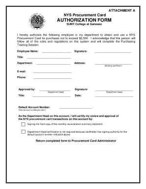 Fillable Online AUTHORIZATION FORM - SUNY Geneseo Fax Email Print ...