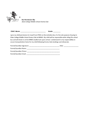 Fillable Online 35 Free Permission Slip Templates (Examples ...