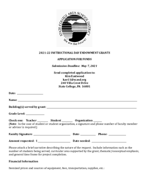 Fillable Online 2021-22 Application Form.docx - State College Area School District Fax Email ...