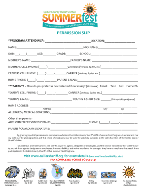 Fillable Online Permission Slip Forms - Free Church FormsPermission ...