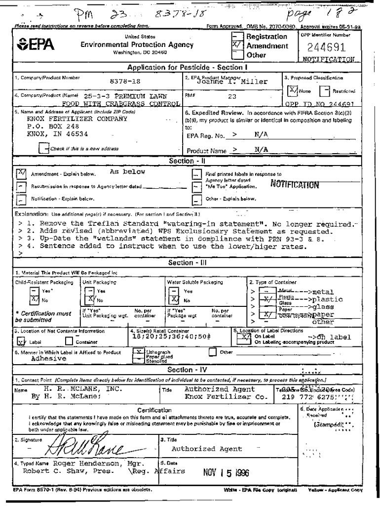 Fillable Online U.S. EPA, Pesticide Product Label, SHAW'S PREMIUM TURF ...