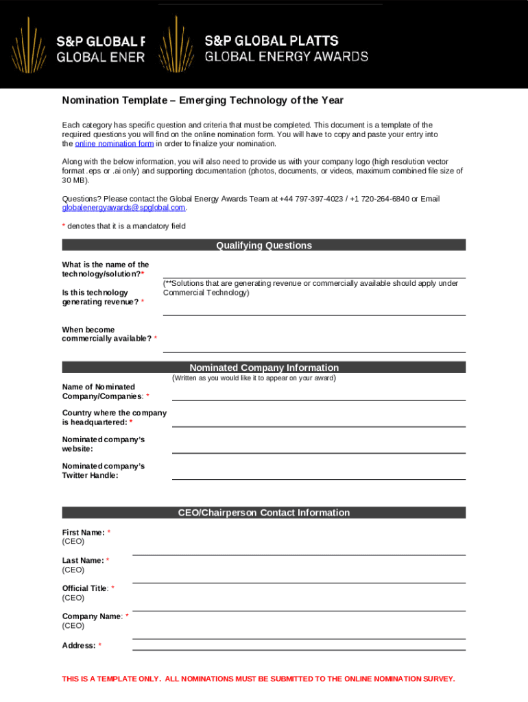 Award Nomination Template - 12+ Free Word, PDF Documents Do44+ SAMPLE ...