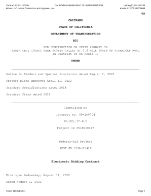 Fillable Online Contract ID - Caltrans - CA.gov Fax Email Print - pdfFiller