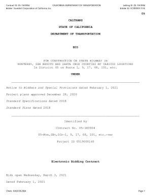 Fillable Online ppmoe.dot.ca.govbidsubfiles05 CALTRANS STATE OF ...