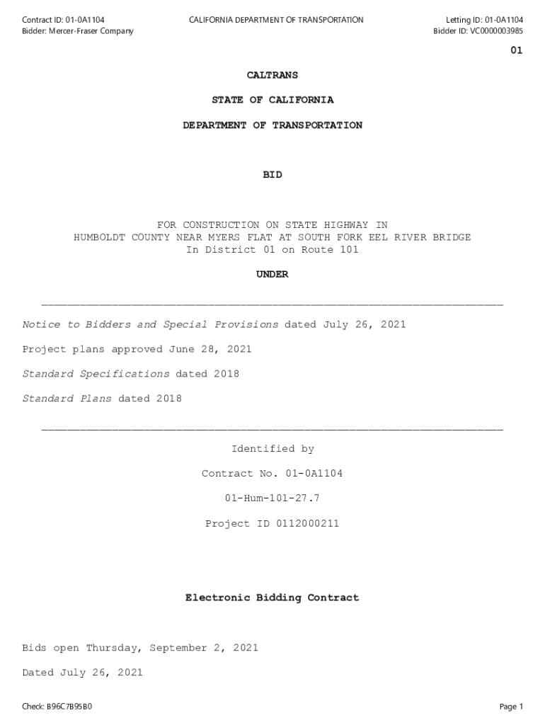 Fillable Online 01-0A1104bbMercer-Fraser.pdf - Caltrans - CA.gov Fax Email Print - pdfFiller