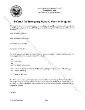 Fillable Online EHV Referral Form - HCV Utilization Best Practices ...