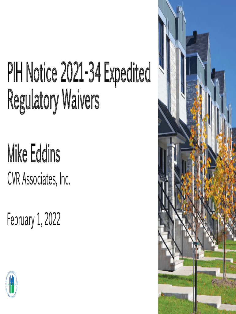 Fillable Online HUD PIH Notice Describes Expedited Waivers for Public ...