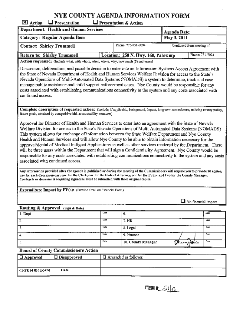 Fillable Online Personal Exemptions Nye County, NV Official Website Fax ...