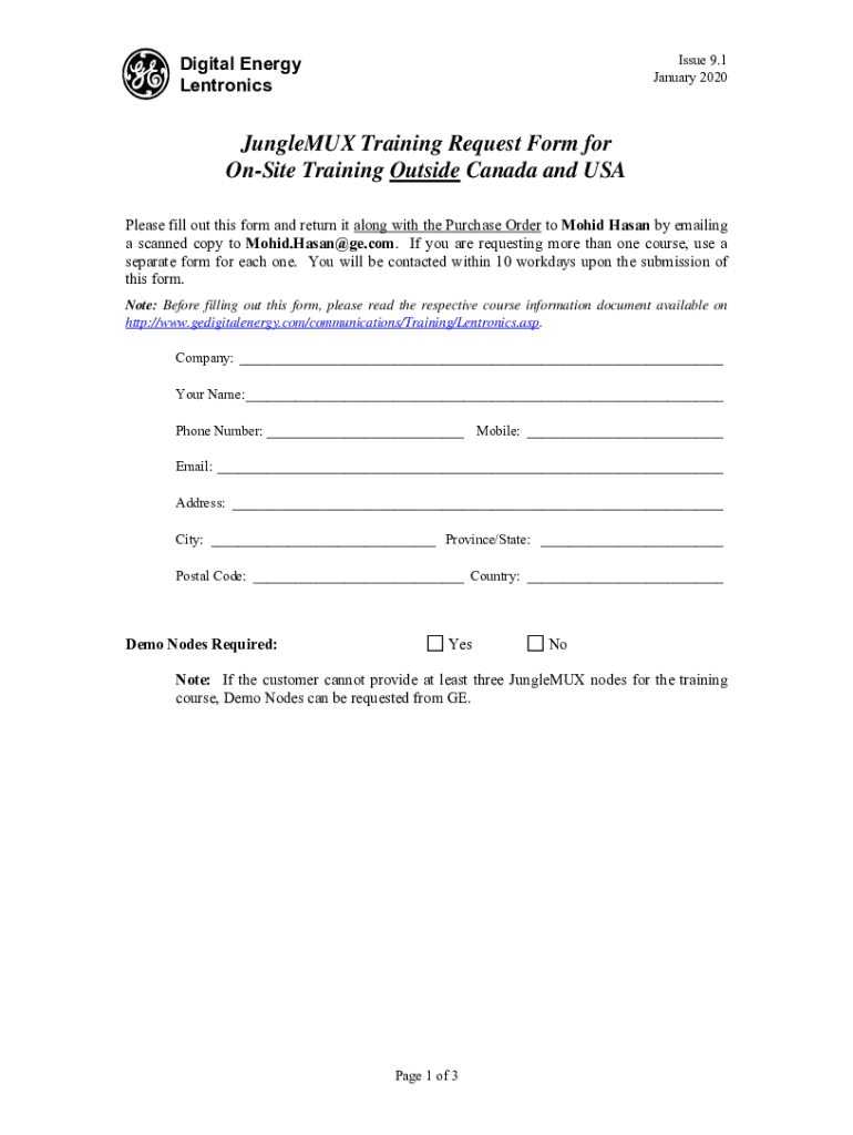 Fillable Online Fillable Online TN1U or TN1Ue Training Request Form ...