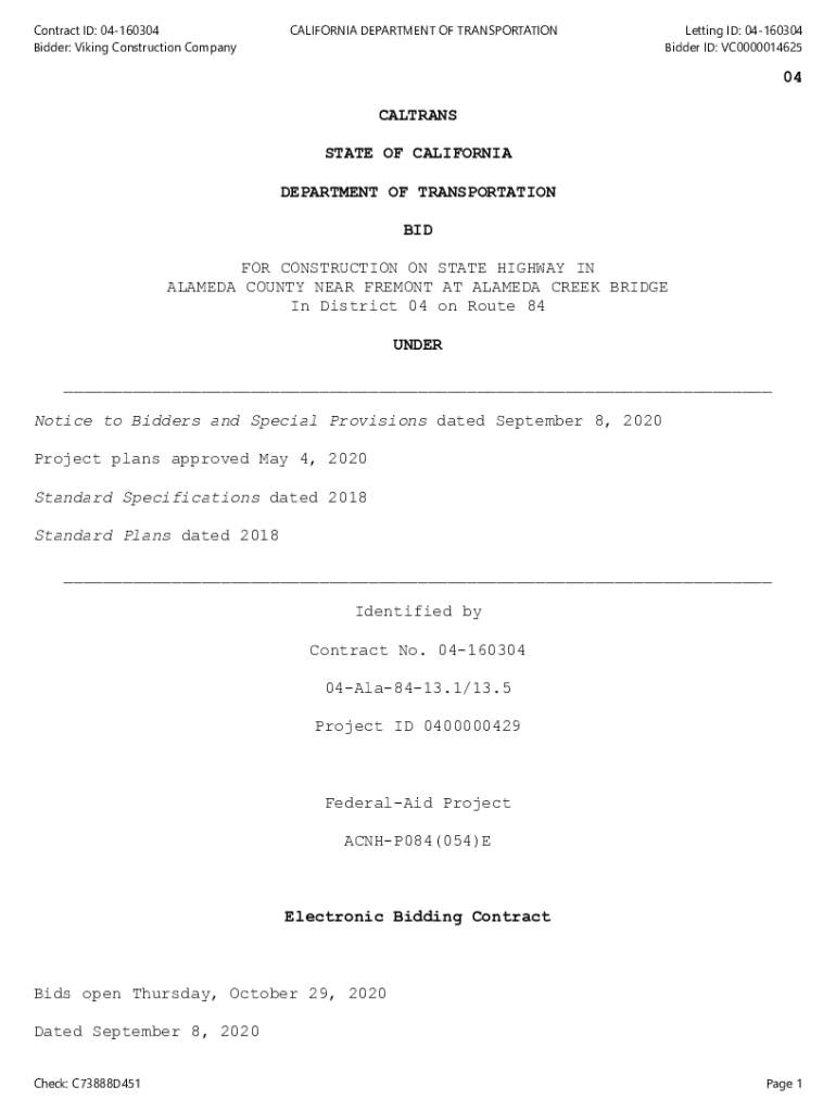 Fillable Online 04-160304bbViking Const.pdf - Caltrans DES-PPM&OE Fax ...