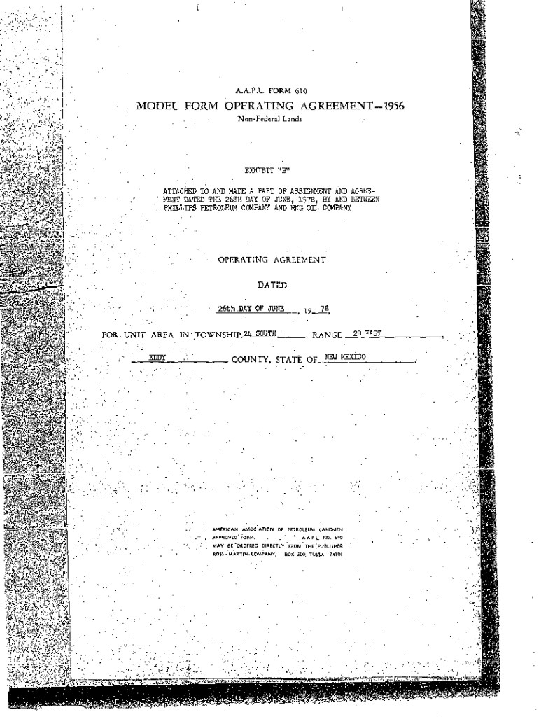 Fillable Online A.A.P.L. Form 610 Model Form Operating Agreement ...