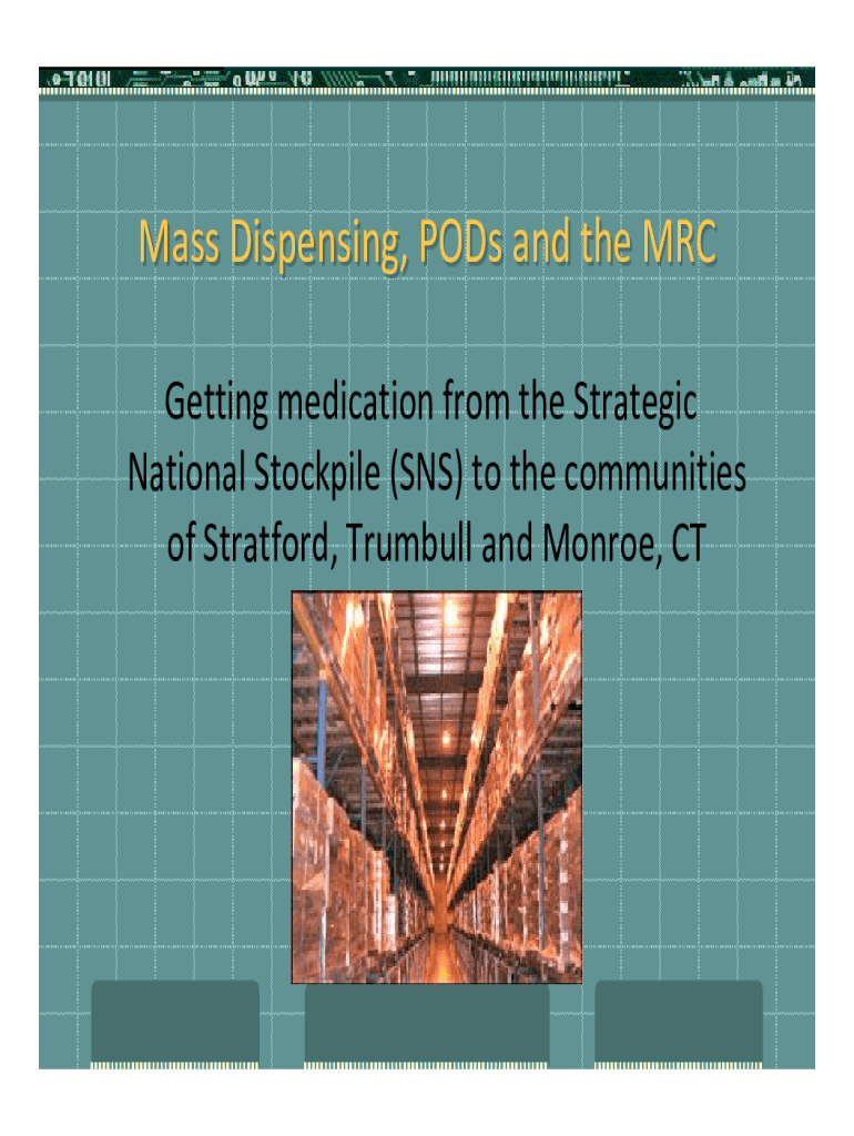 Fillable Online Getting medication from the Strategic National ...