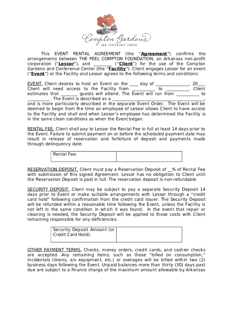 Free Event-Facility Rental AgreementVenue Space - PDFFree Event ...