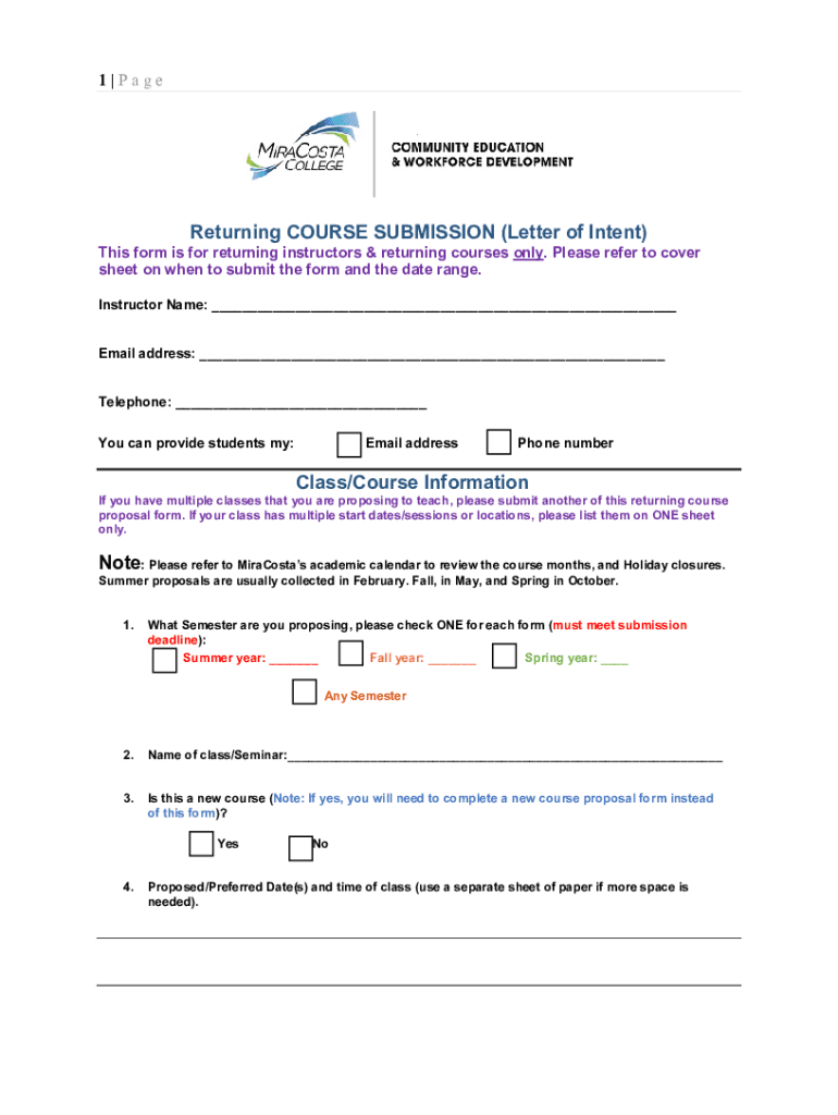 Fillable Online Sample Letter of Intent To Return (PUP-COL)PDF - Scribd Fax Email Print - pdfFiller