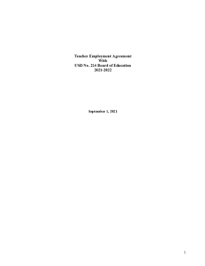 Fillable Online 4+ Teacher Employment Agreement Templates in PDFDOC Fax ...