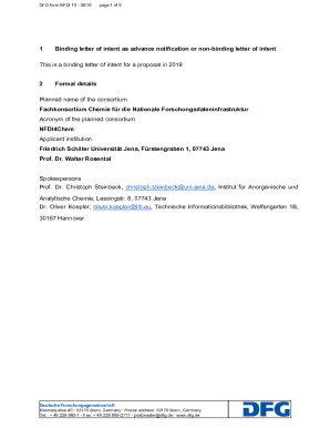 Fillable Online DFG form NFDI 10 - 06/19 page 1 of 9 Fax Email Print ...