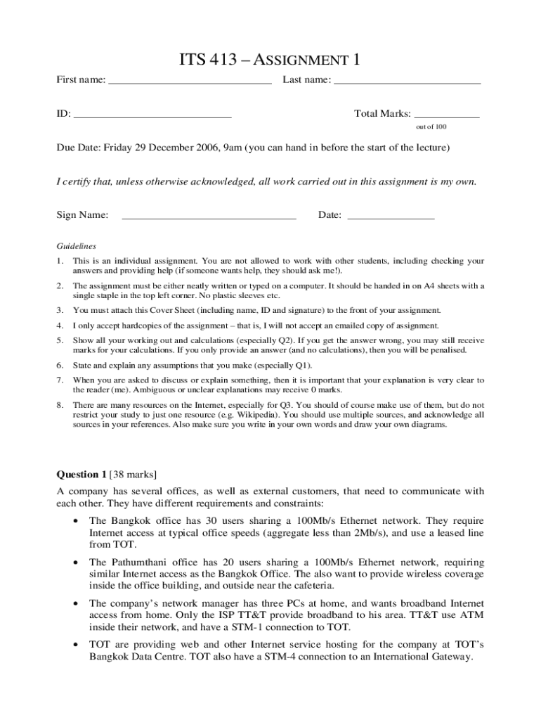 Fillable Online its 413 assignment 1 - sandilands.info Fax Email Print - pdfFiller
