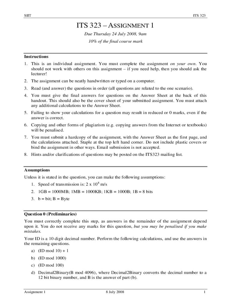 Fillable Online its 323 assignment 1 - sandilands.info Fax Email Print - pdfFiller