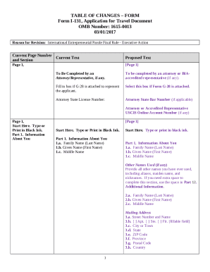 TABLE OF CHANGESINSTRUCTIONS I-131, Application for Travel ... Doc ...