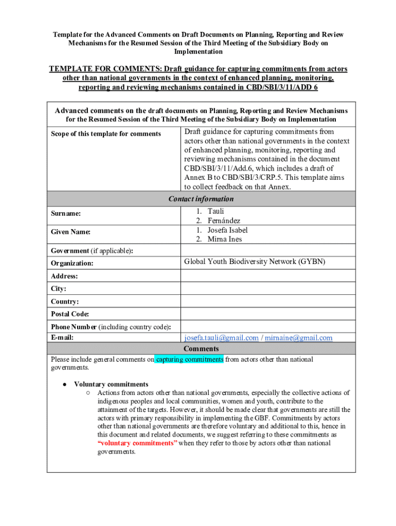 Fillable Online Draft guidance for capturing commitments from actors other ... Fax Email Print ...