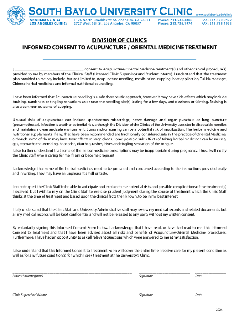 Fillable Online img1.wsimg.comblobbygoINFORMED CONSENT FOR ACUPUNCTURE AND ORIENTAL MEDICINE ...
