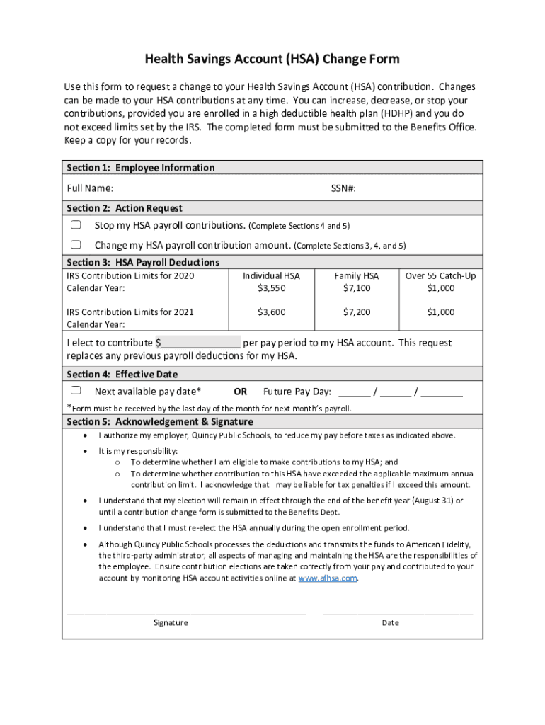 Fillable Online Important Forms - HSA BankHow to Use Your Health ...