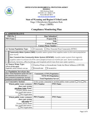 Fillable Online Stage 2 DBPR Compliance Monitoring Plan Template. Stage ...