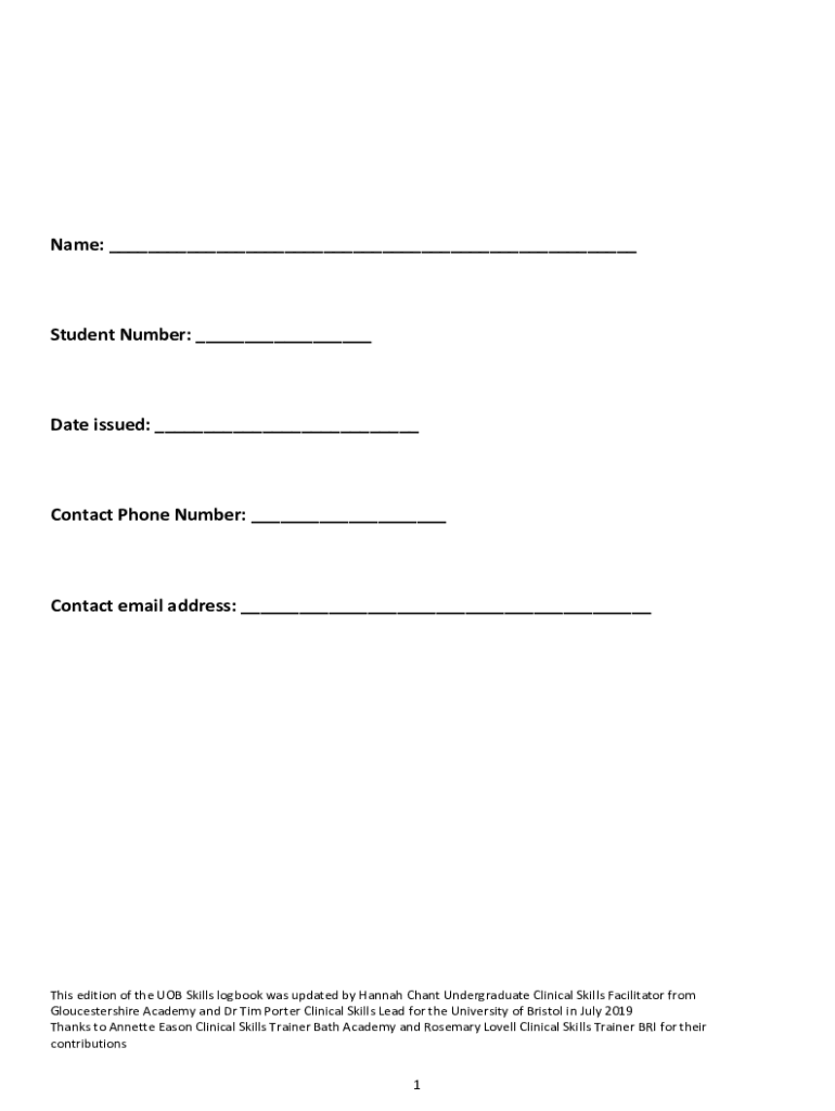 Fillable Online Student Number: Date issued Fax Email Print - pdfFiller