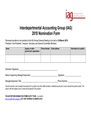 Fillable Online Interdepartmental Accounting Group Nomination Form Fax Email Print - pdfFiller