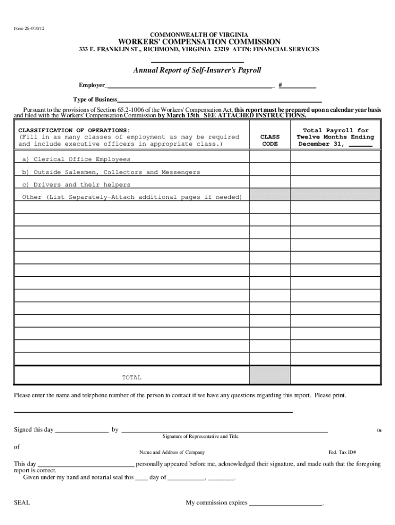 Fillable Online workcomp virginia Virginia Workers' Compensation ...