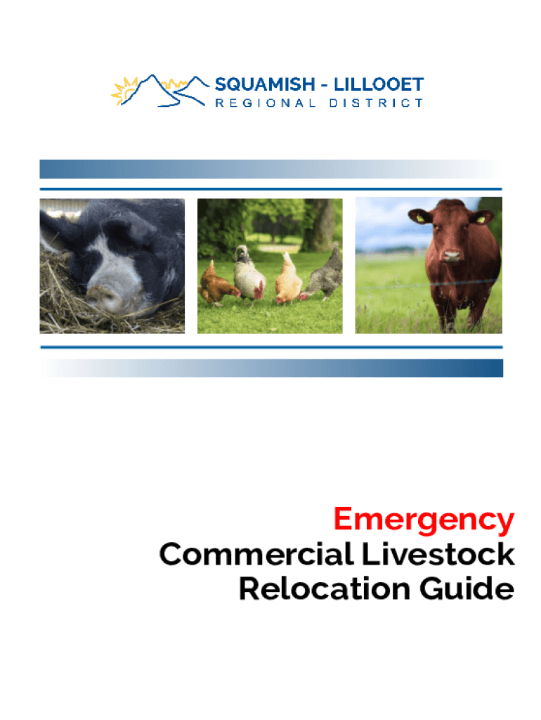 Fillable Online Quick Reference Guide To Emergency Commercial Livestock ...